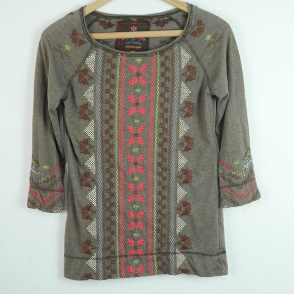 Johnny Was | Tops | Johnny Was Xs T Shirt Embroidered Multicolor Hippy ...